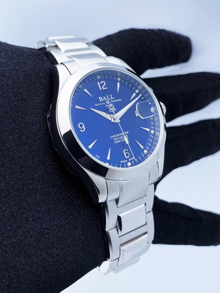 Ball Engineer III Ohio Chronometer Blue Dial Mens Watch Box Papers For ...