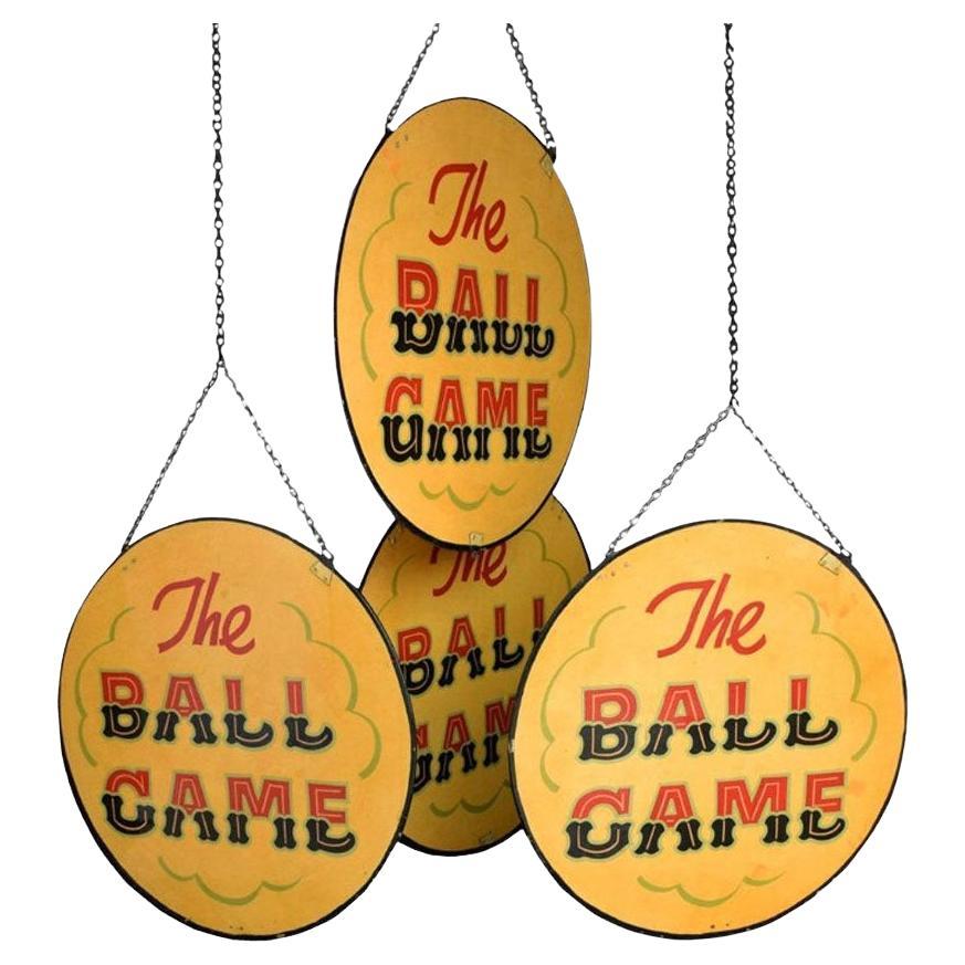 'Strike ‘Em Out’ Carnival Toss Sign, 1940s USA For Sale at 1stDibs