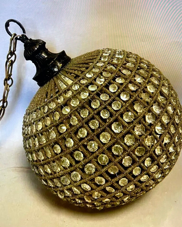 Ball Hanging Cristal Light Fixture For Sale at 1stDibs