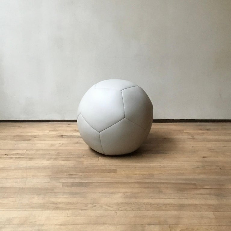 Ball Ottoman in Latte Leather by Moses Nadel For Sale at 1stDibs