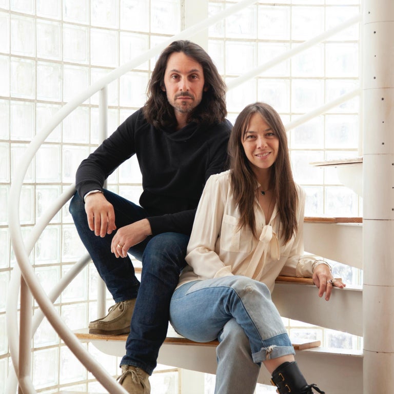 Ball Ottoman in Latte Leather by Moses Nadel For Sale at 1stDibs