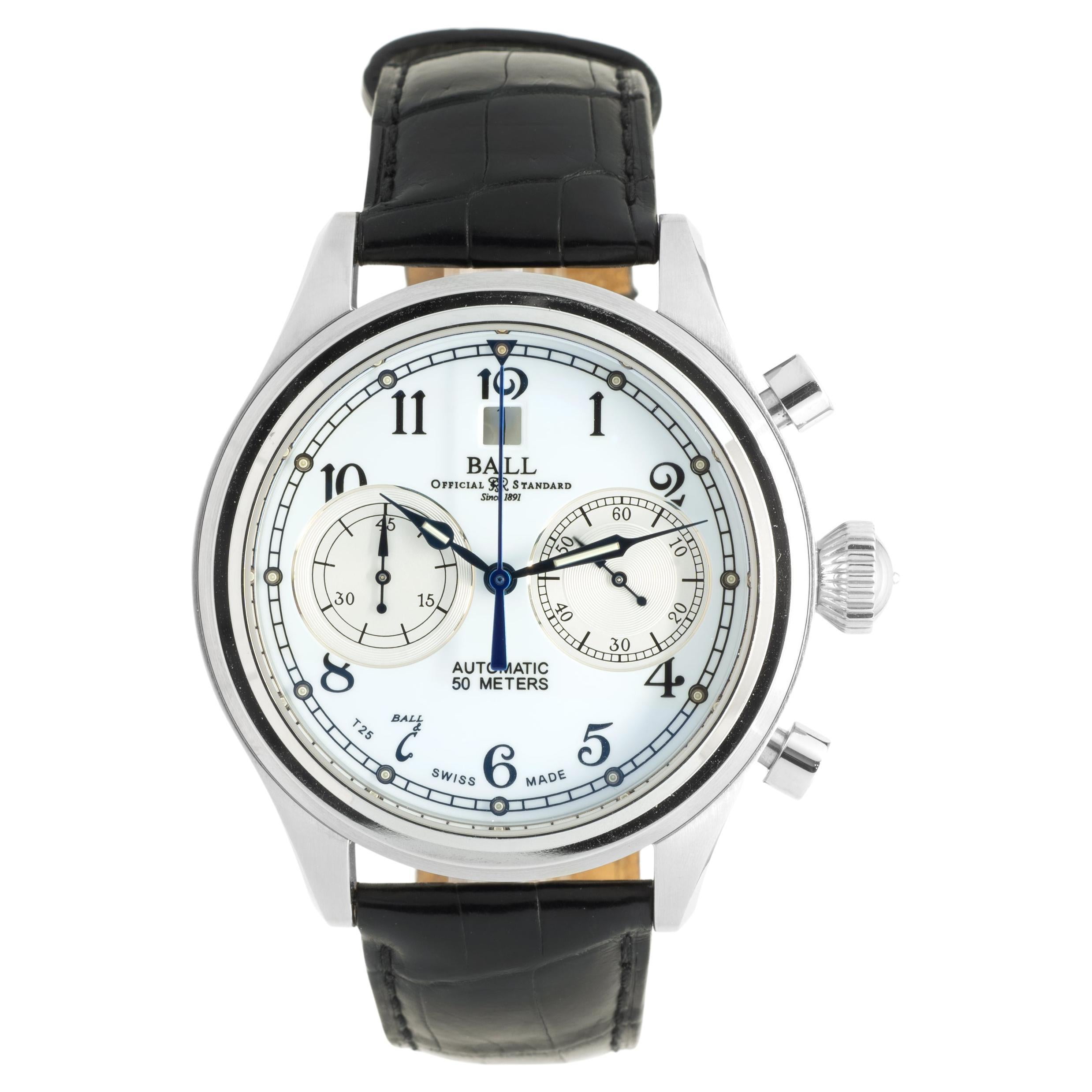 Ball Stainless Steel Trainmaster Cannonball Chronograph For Sale at 1stDibs