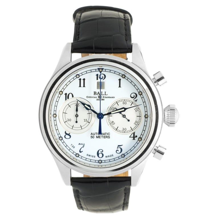 Ball Stainless Steel Trainmaster Cannonball Chronograph For Sale at 1stDibs