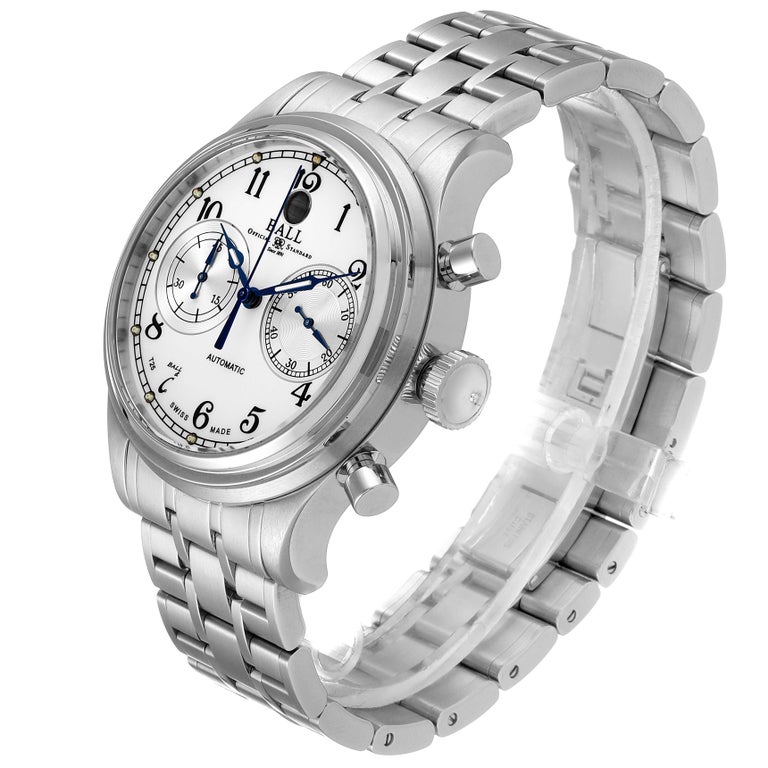 Ball Trainmaster Cannonball Chronograph Steel Mens Watch CM1052D Card ...