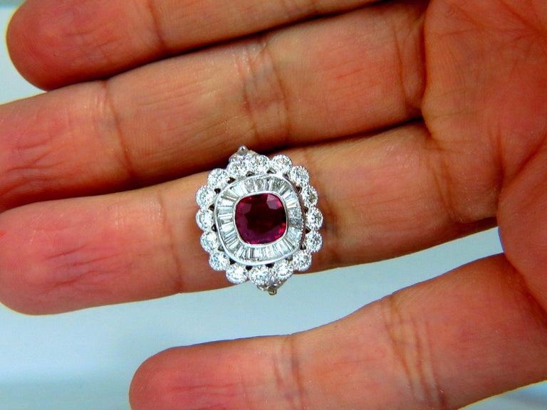 Ballerina Cocktail Cluster No Heat Ruby Diamond Ring 4.58 Carat 18 ...