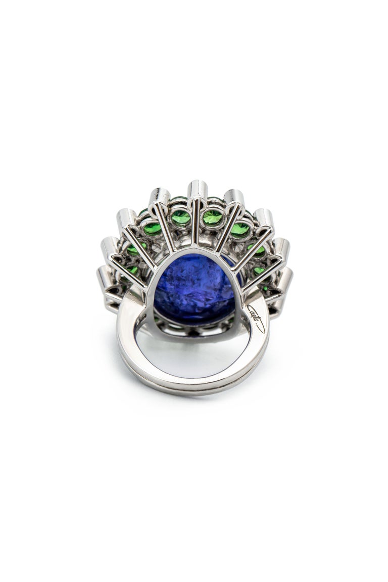 Ballerina Ring with 46.46 cts Tanzanite, Tsavorites and Diamonds For ...