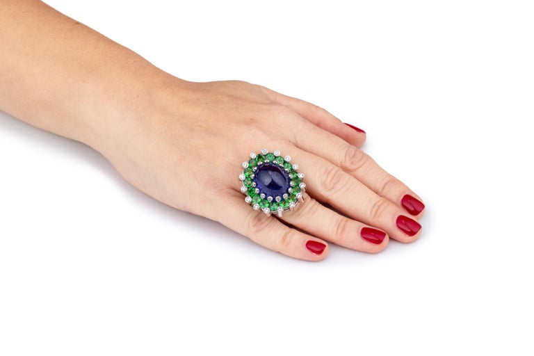 Ballerina Ring with 46.46 cts Tanzanite, Tsavorites and Diamonds For ...