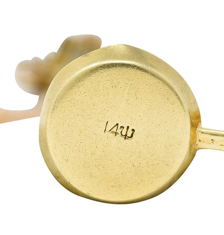 Ballou and Co. Inc. Antique Enamel Two-Tone Gold Charm Bracelet at 1stDibs