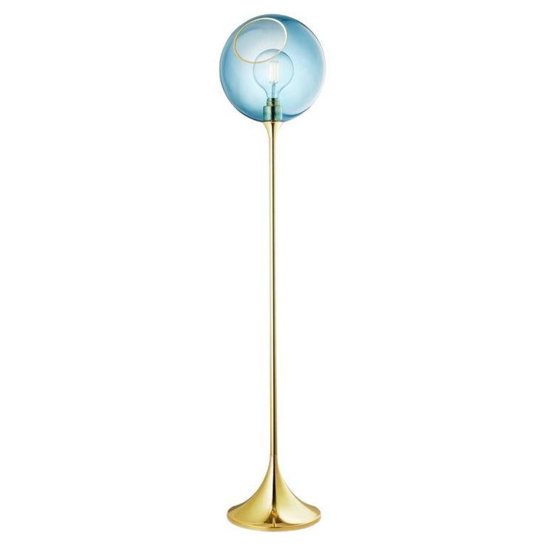 Ballroom Floor Lamp, Blue Sky with LED Globe Bulb Ø5 For Sale at 1stDibs