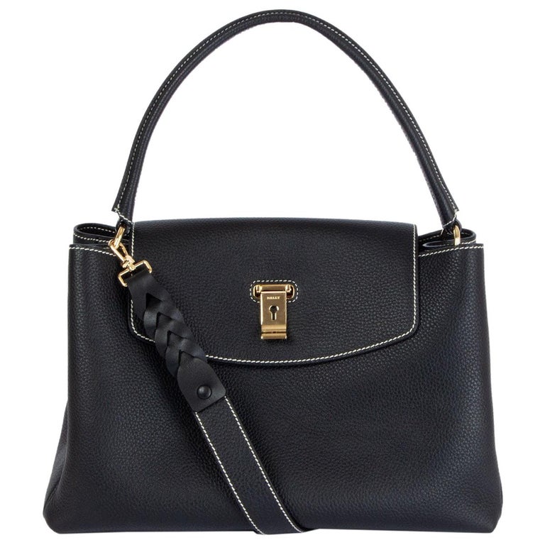 BALLY black leather LAYKA TOP HANDLE Shoulder Bag at 1stDibs