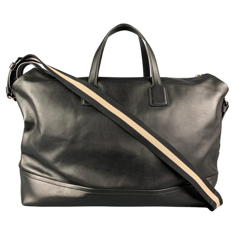BALLY Black Leather Rectangle Duffle Bag For Sale at 1stDibs