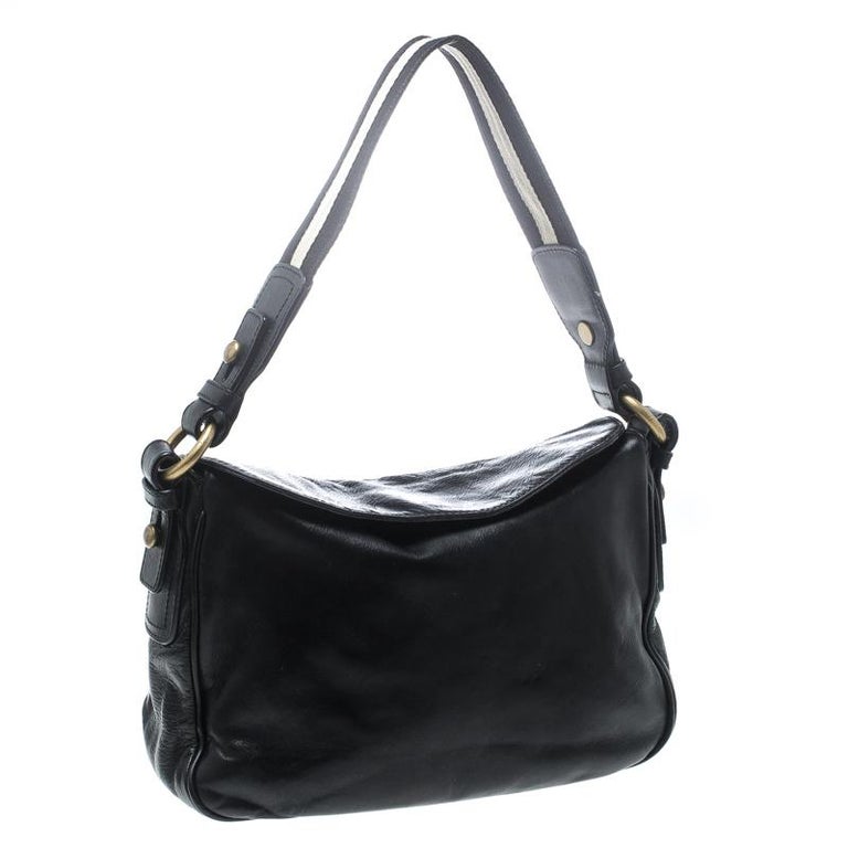 Bally Black Leather Shoulder Bag For Sale at 1stDibs
