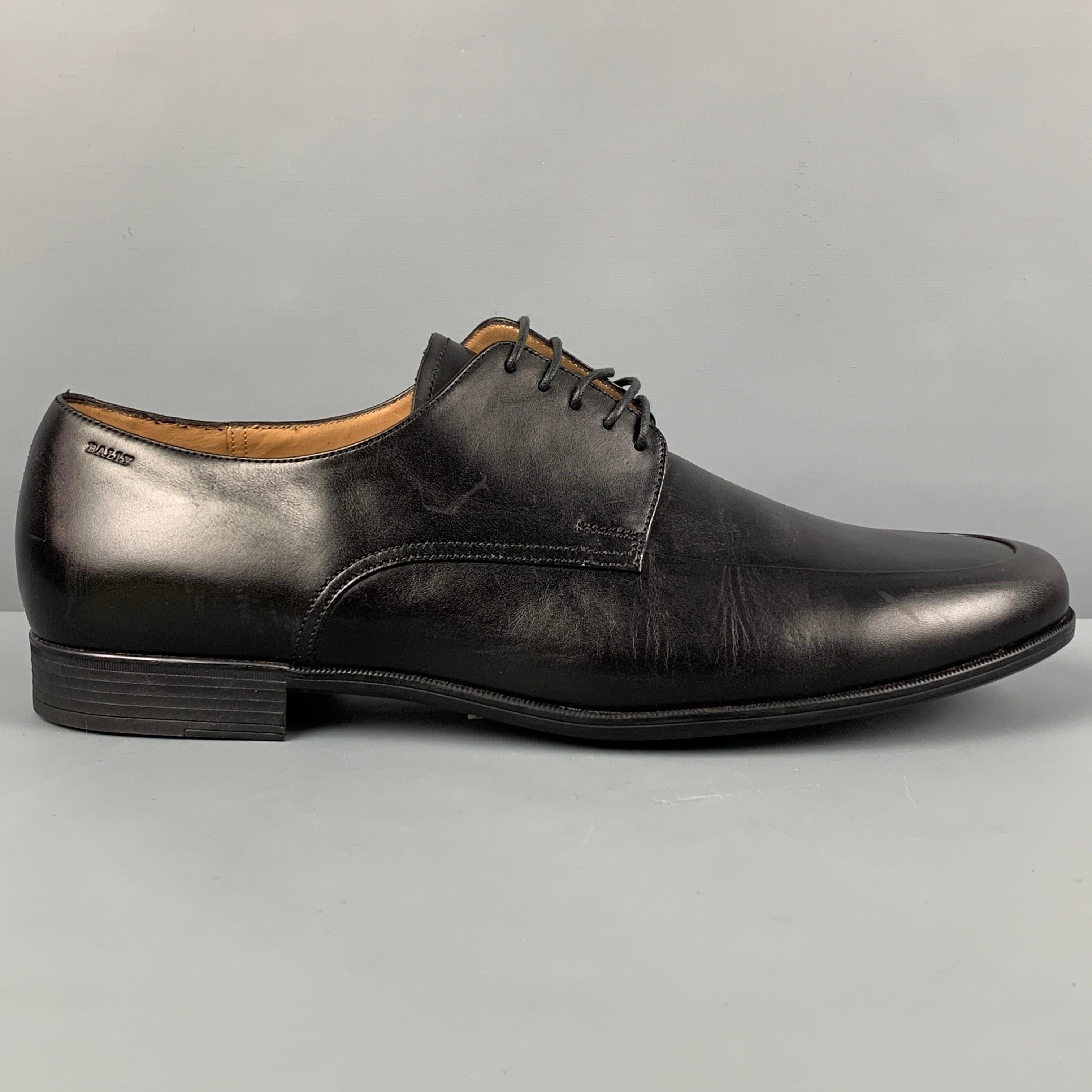 BALLY Size 12 Black Leather Lace Up Haldo Shoes For Sale at 1stDibs ...