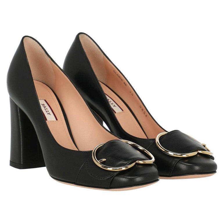 Bally Woman Pumps Black Leather IT 36 For Sale at 1stDibs