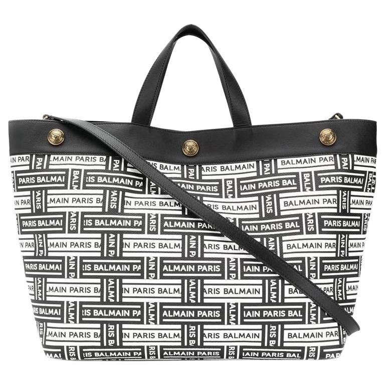 Balmain All Over Logo Tote Bag For Sale at 1stDibs