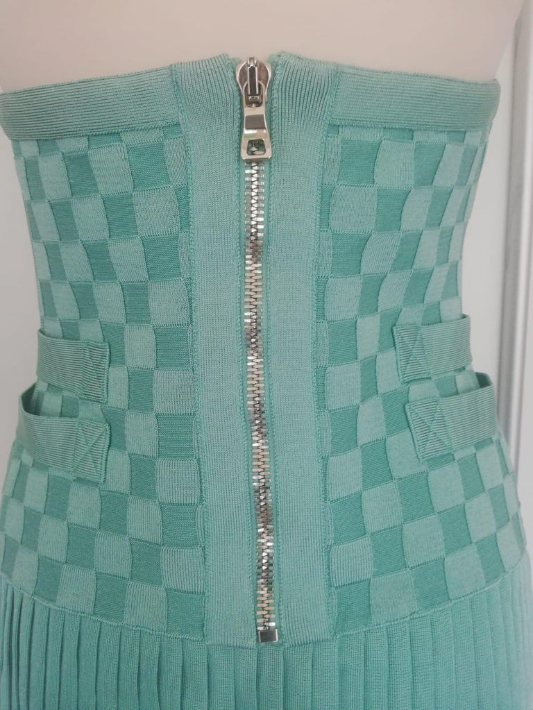 Balmain Aqua Green Cocktail Dress IT 40 at 1stDibs