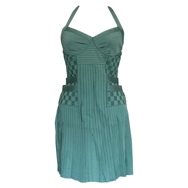 Balmain Aqua Green Cocktail Dress IT 40 at 1stDibs
