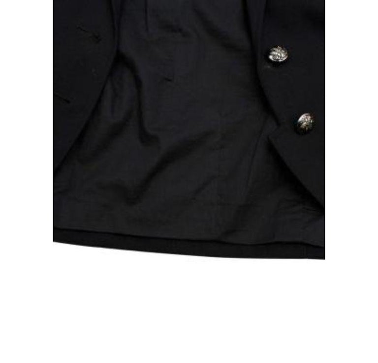Balmain Black and Gold Wool Blend Military Style Blazer For Sale at 1stDibs