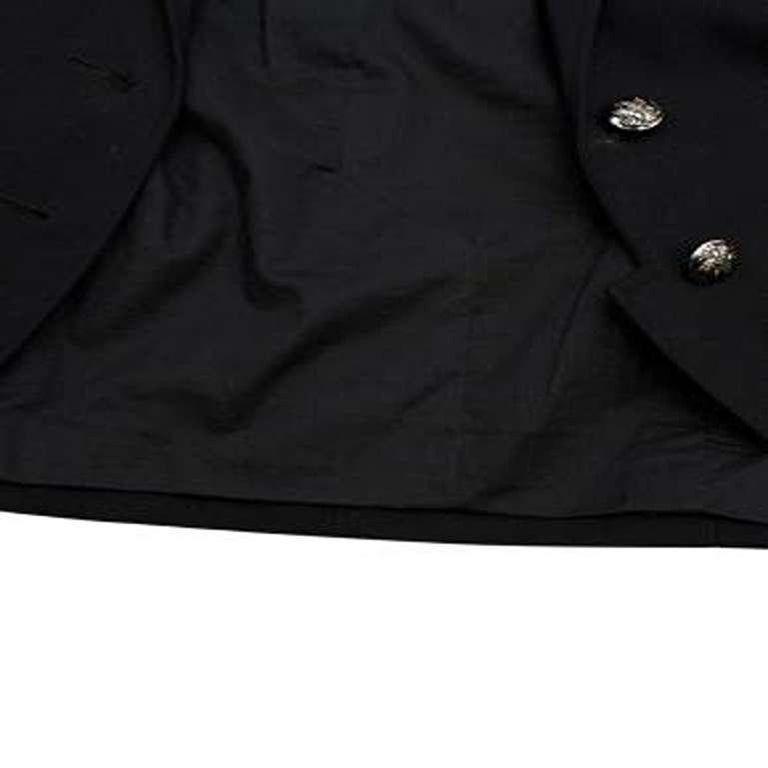Balmain Black and Gold Wool Blend Military Style Blazer For Sale at 1stDibs