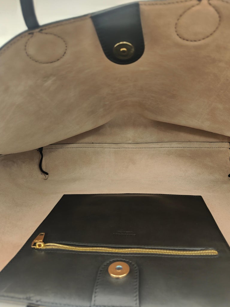 Balmain black leather shopper bag For Sale at 1stDibs