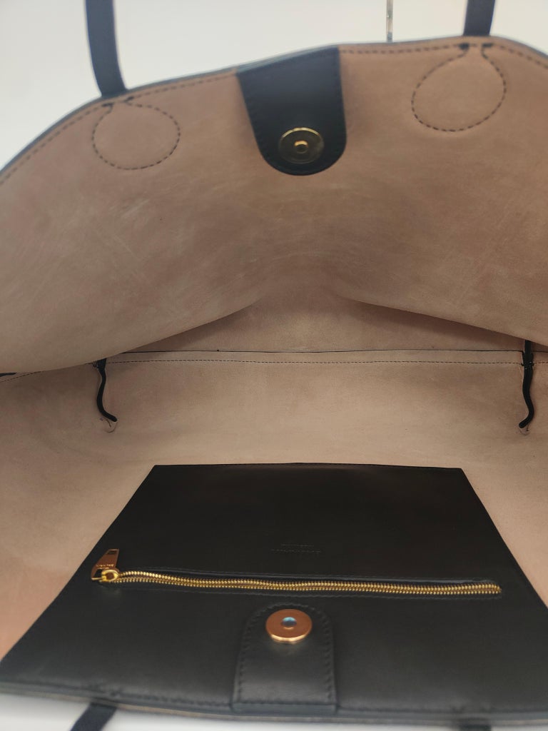 Balmain black leather shopper bag For Sale at 1stDibs