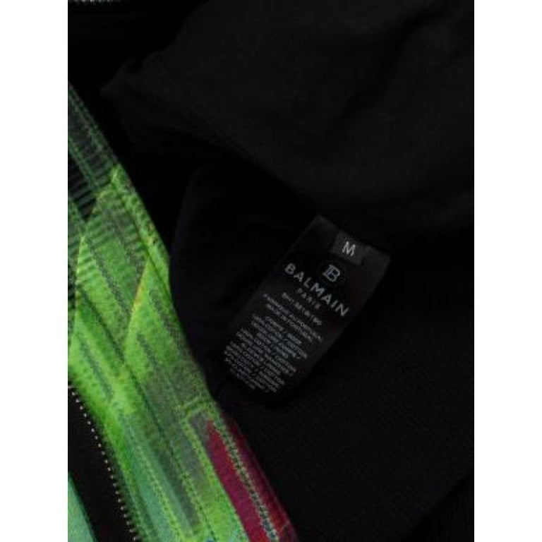 Balmain Black Neon Lights Asymmetric Jacket For Sale at 1stDibs