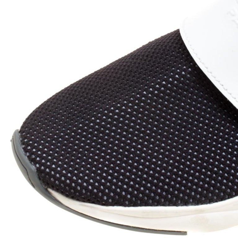 Balmain Black Stretch Knit And Mesh Cameron Embossed Logo High Top ...