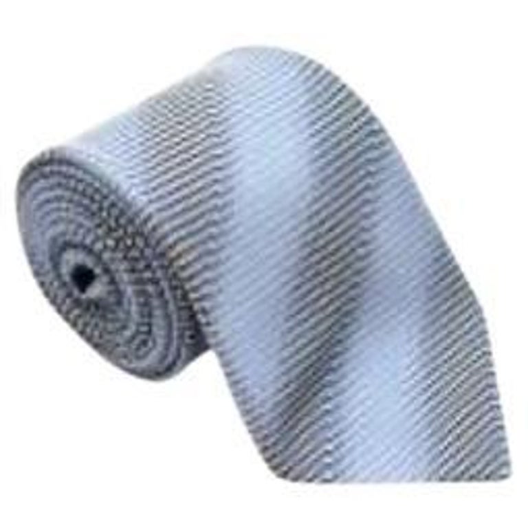 Balmain Blue and Grey Woven Stripe Silk Tie For Sale at 1stDibs