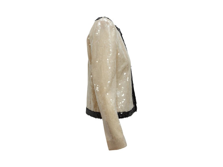 Balmain Cream and Black Sequin Jacket at 1stDibs