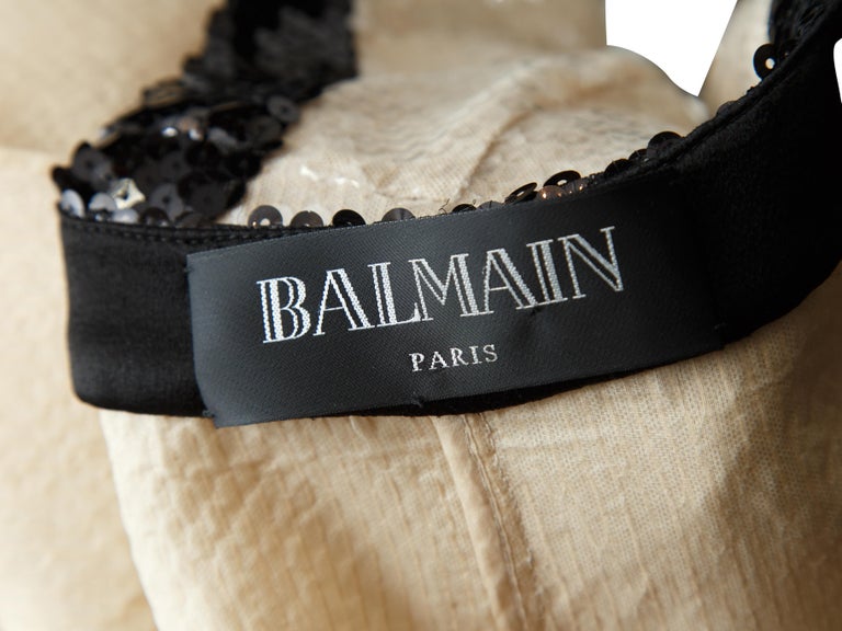 Balmain Cream and Black Sequin Jacket at 1stDibs