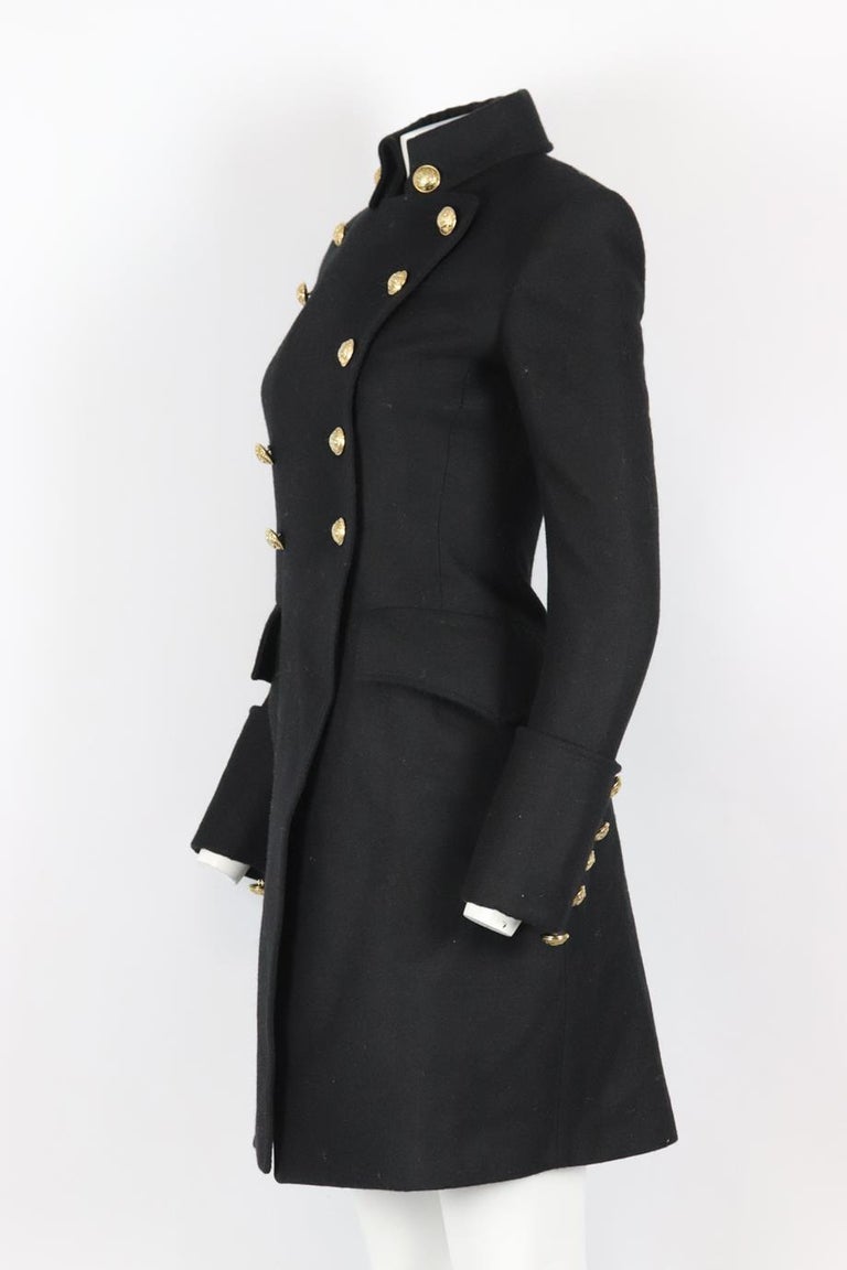 Balmain Double Breasted Cashmere And Wool Blend Coat Fr 38 Uk 10 For ...
