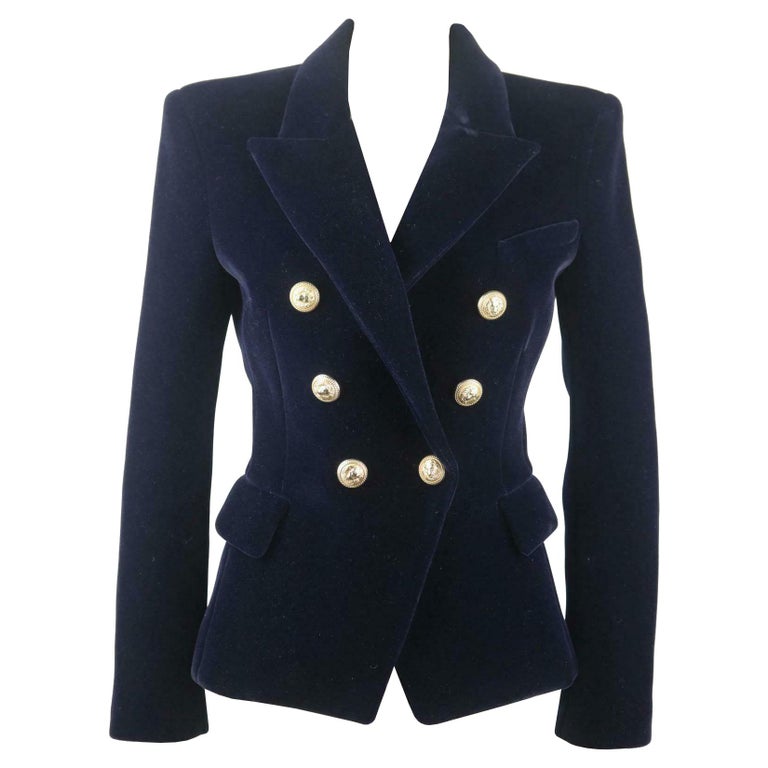 Balmain Double Breasted Velvet Blazer at 1stDibs