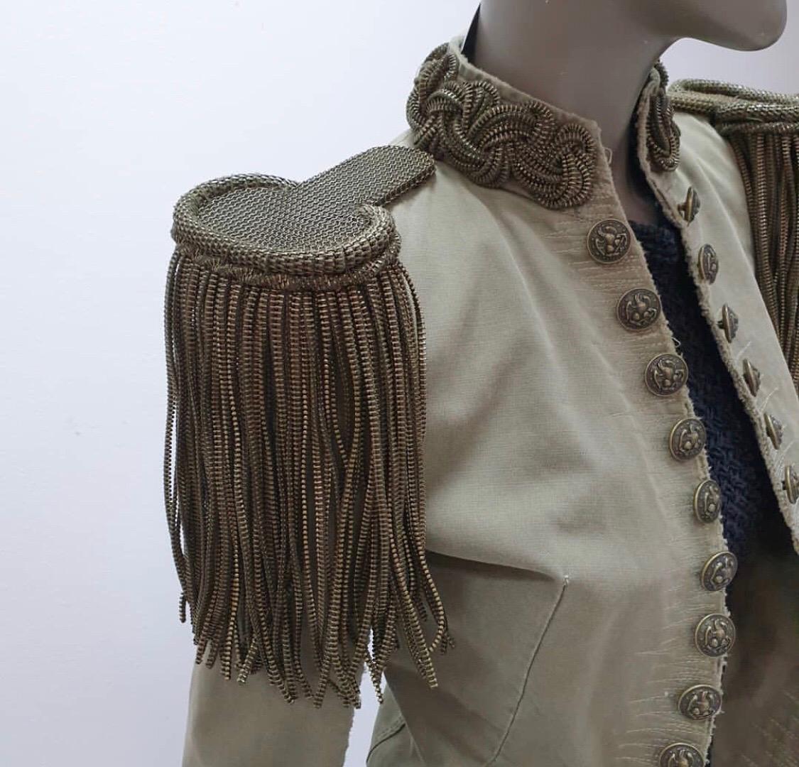 Balmain Embellished Cotton-canvas Napoleon Coat Jacket For Sale at ...