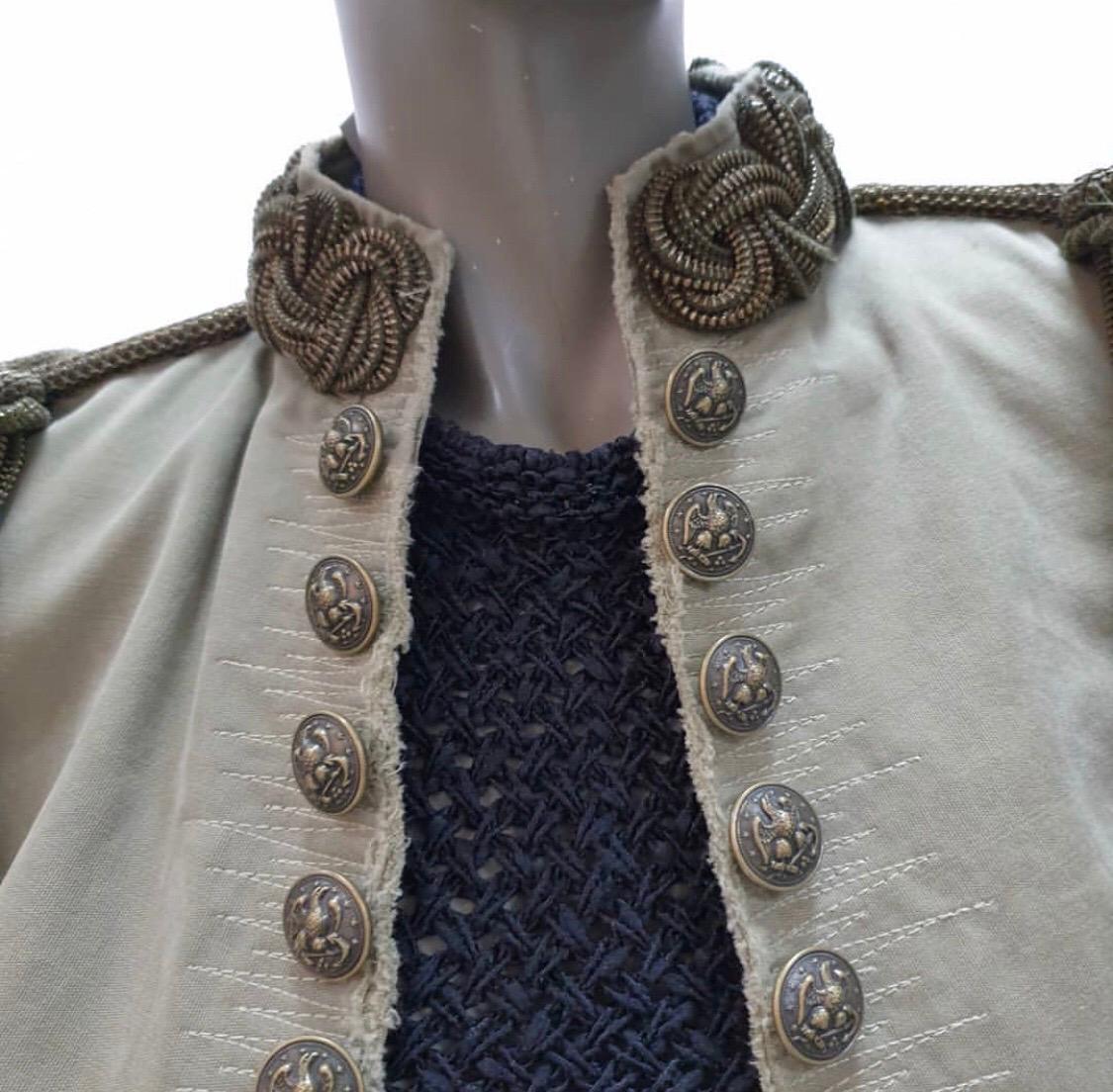 Balmain Embellished Cotton-canvas Napoleon Coat Jacket For Sale at ...