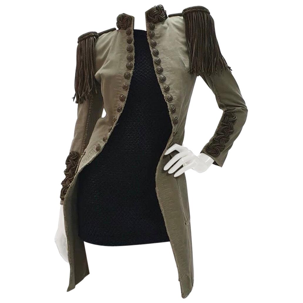 Balmain Embellished Cotton-canvas Napoleon Coat Jacket For Sale at ...