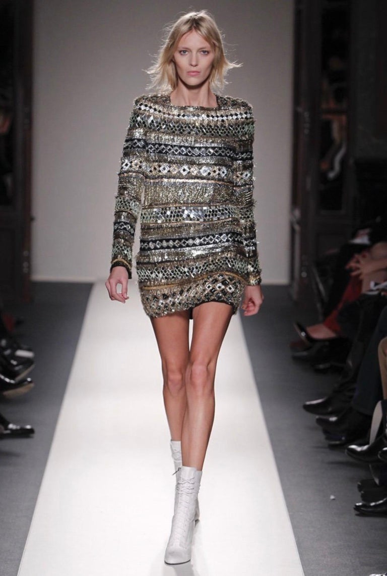 Balmain Fall 2011 Metallic Eyelash suede dress by Christophe Decarnin ...