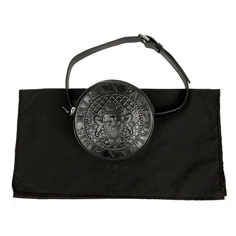 Balmain Fanny Pack in Black Leather For Sale at 1stDibs