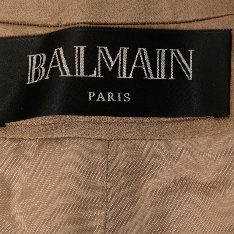 Balmain Gold Geometric Patterned Jacquard Single-Button Blazer S For ...