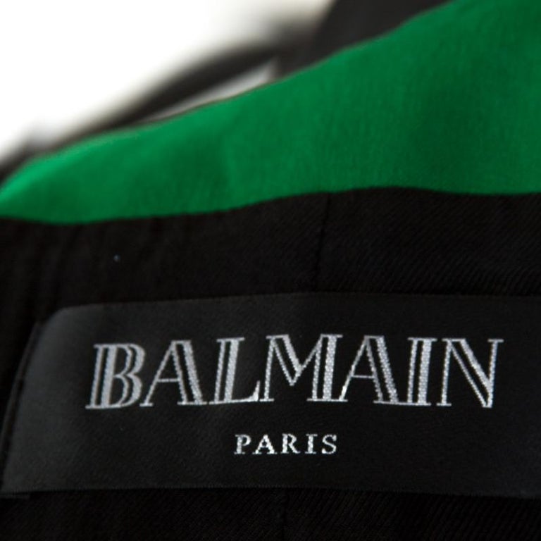 Balmain Green Modal Blend Double Breasted Jacket M at 1stDibs