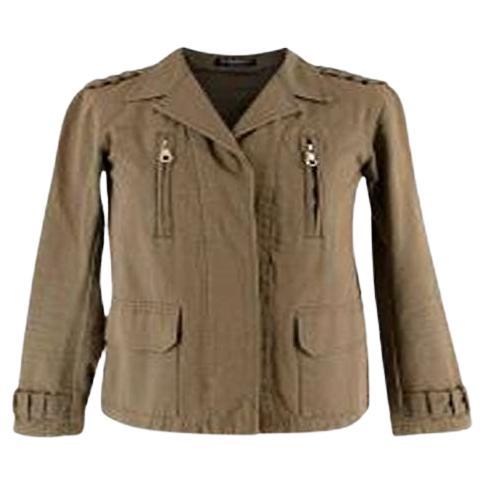 BALMAIN Blue Military Jacket w/Metallic Chain Detail CELEBS LOVE at ...