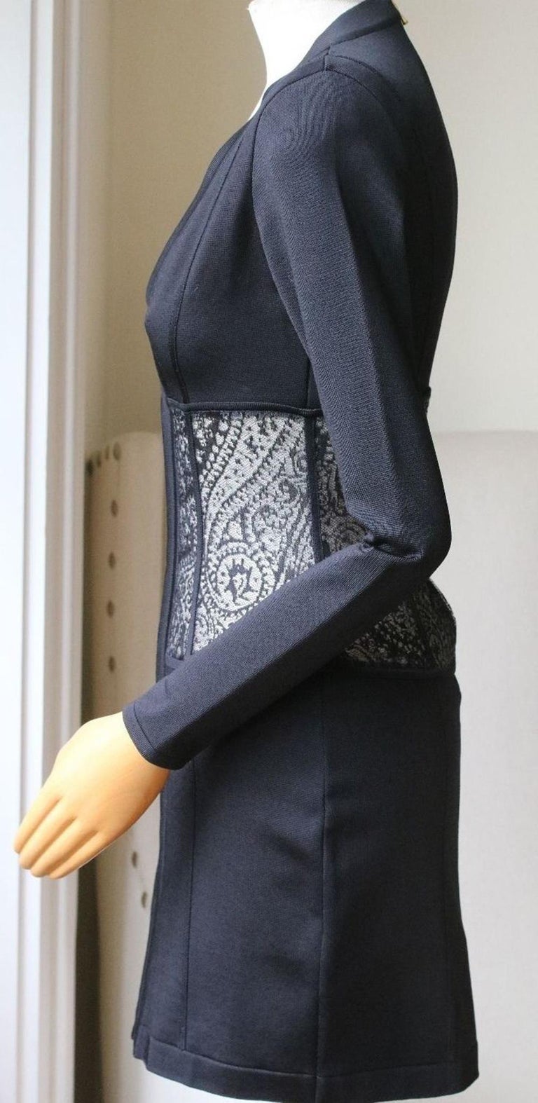 Balmain Lace-Paneled Stretch-Knit Mini Dress at 1stDibs