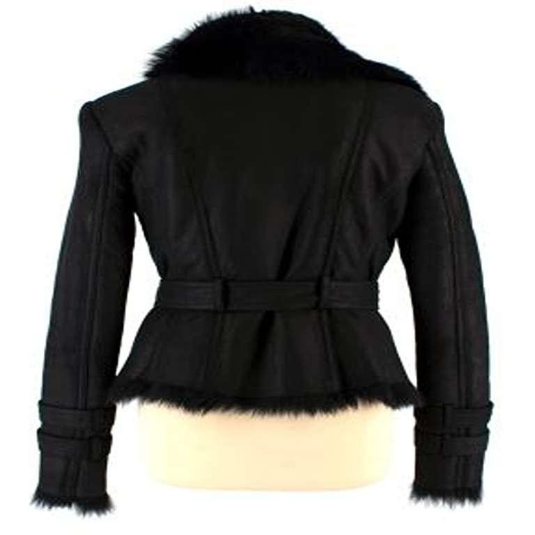 Balmain Leather Fur Trimmed Jacket For Sale at 1stDibs