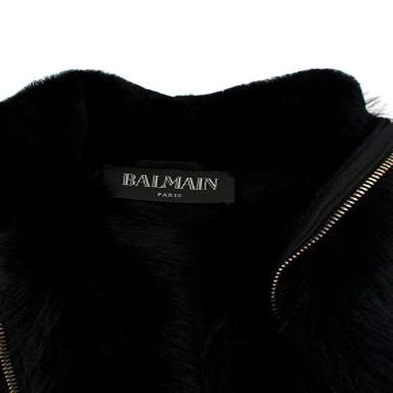 Balmain Leather Fur Trimmed Jacket For Sale at 1stDibs