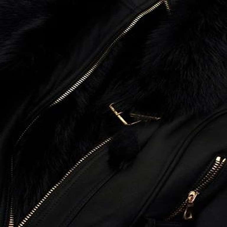 Balmain Leather Fur Trimmed Jacket For Sale at 1stDibs
