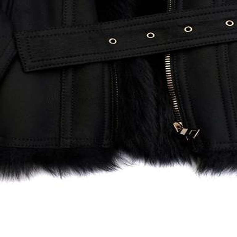 Balmain Leather Fur Trimmed Jacket For Sale at 1stDibs
