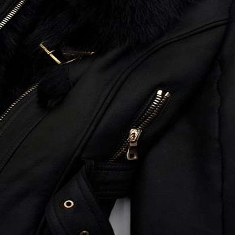 Balmain Leather Fur Trimmed Jacket For Sale at 1stDibs