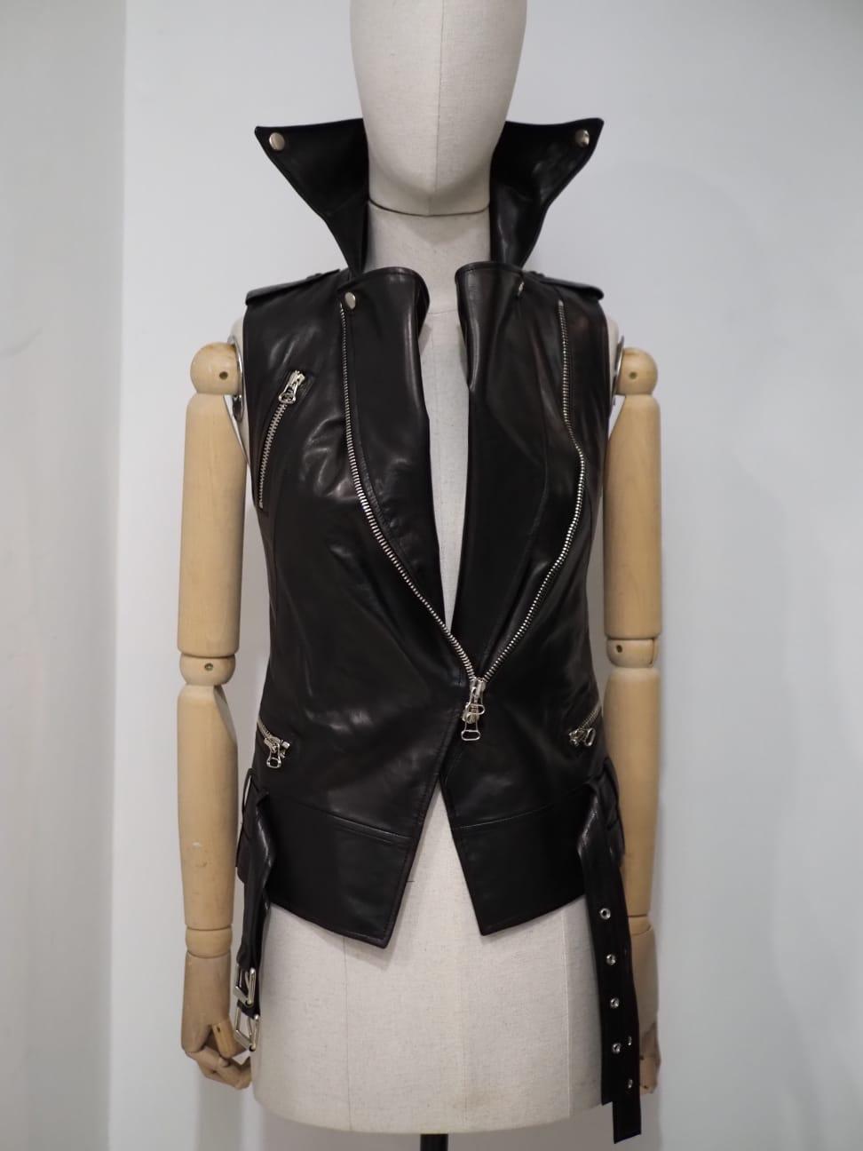 Balmain leather vest For Sale at 1stDibs