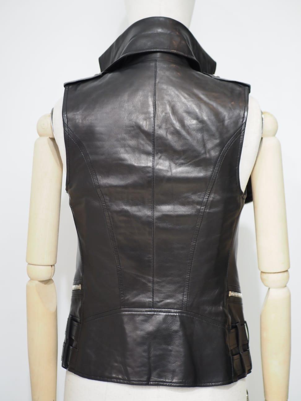 Balmain leather vest For Sale at 1stDibs