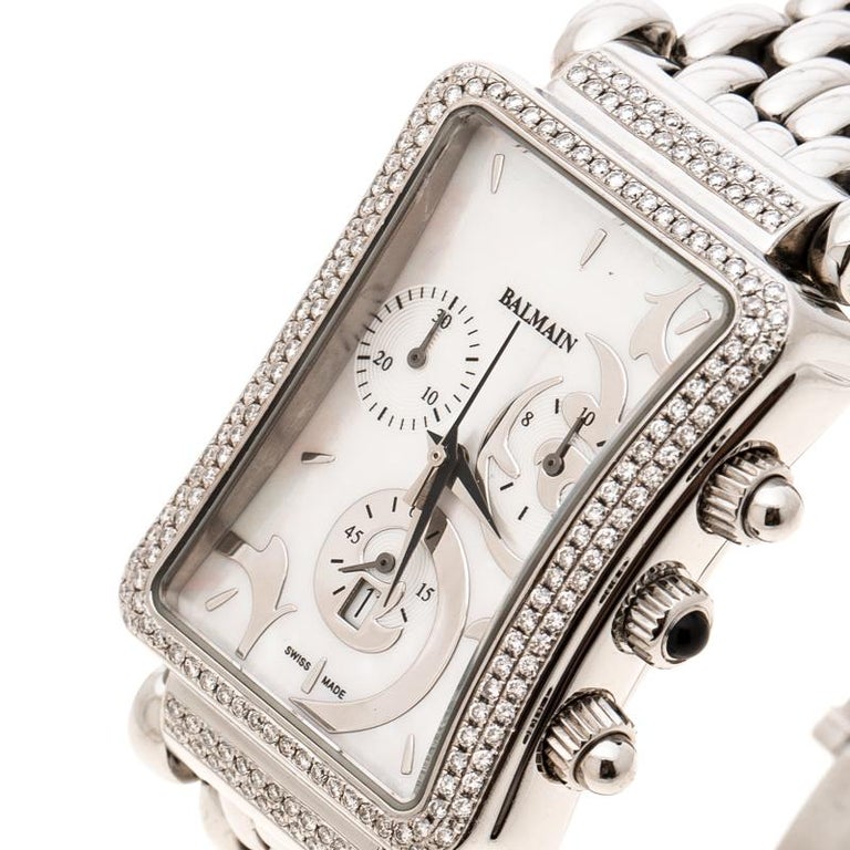 Balmain Mother of Pearl Diamonds Jolie Madame 5851 Women's Wristwatch ...