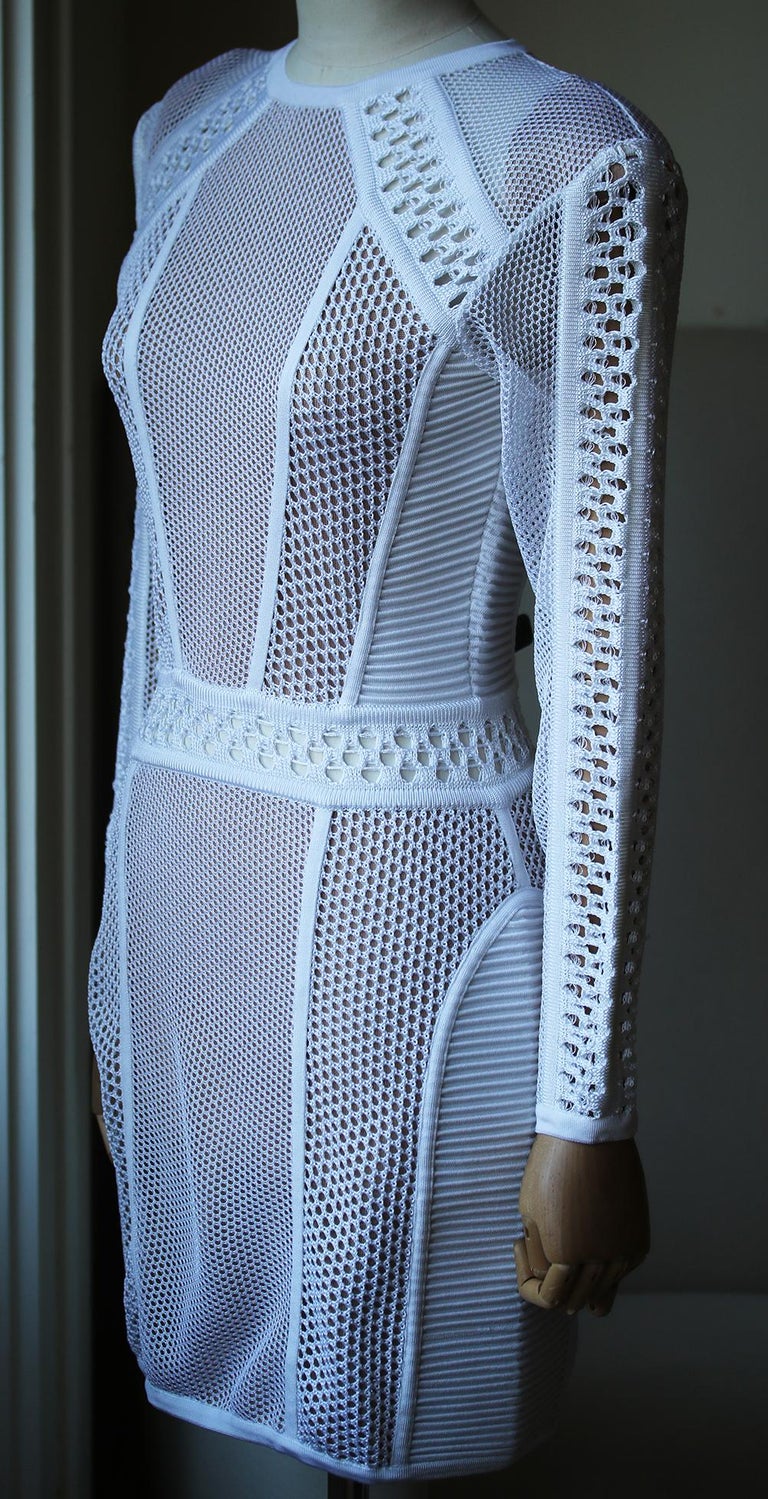 Balmain Open-Knit Mini Dress For Sale at 1stDibs